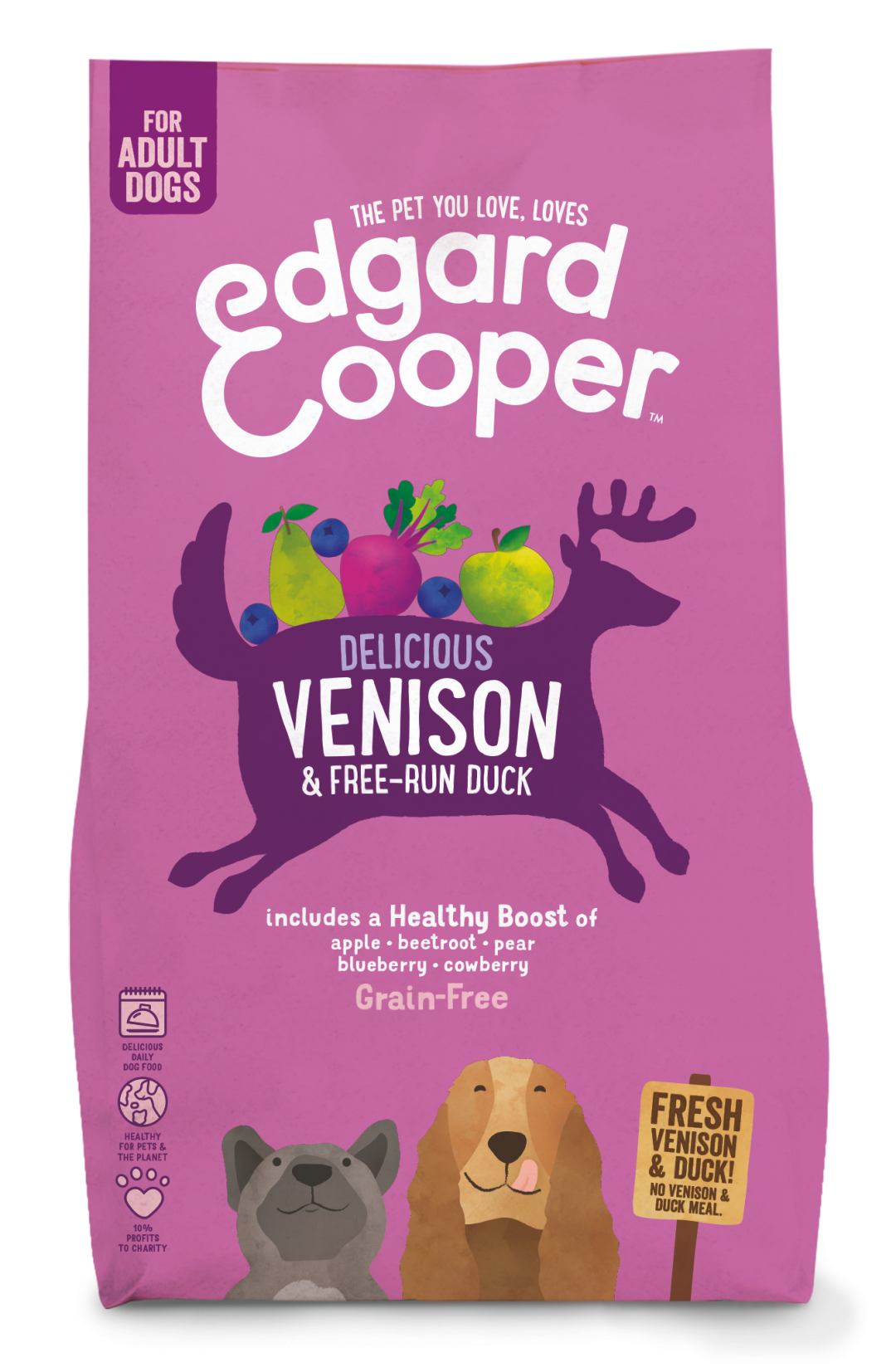 Edgard & Cooper hondenvoer Adult hert en eend 2,5 kg | Animal World